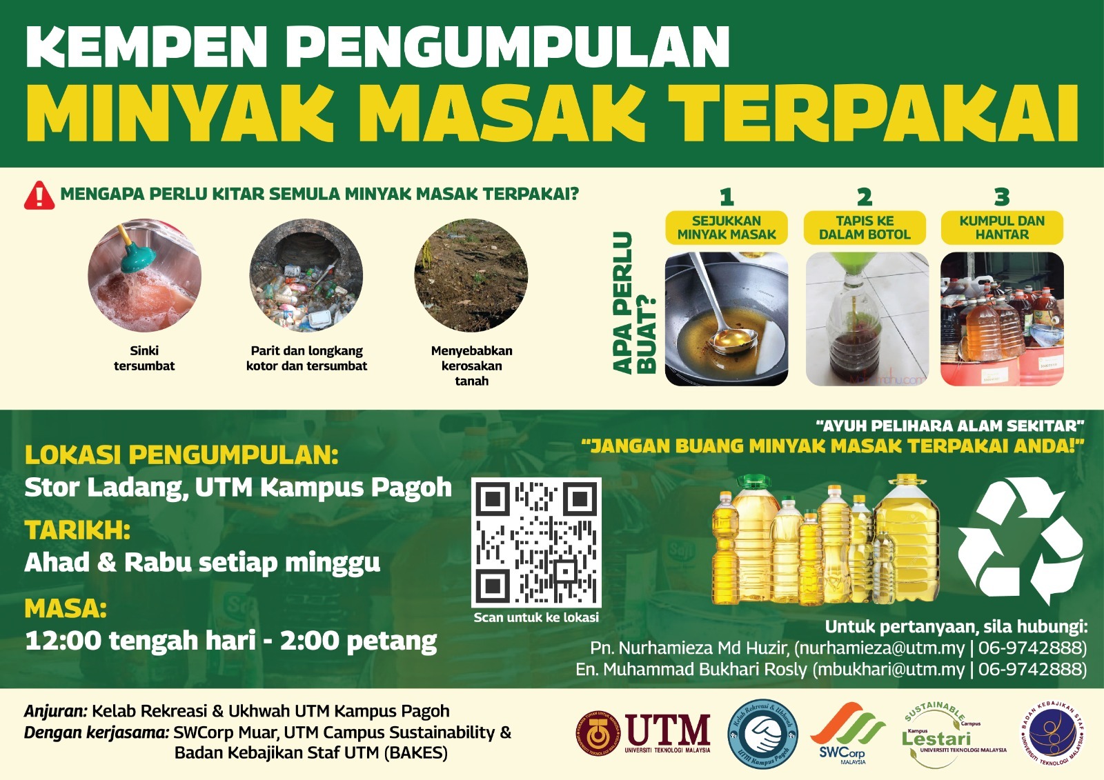JOIN THE COOKING OIL RECYCLING CAMPAIGN FOR A GREENER FUTURE! | UTM ...